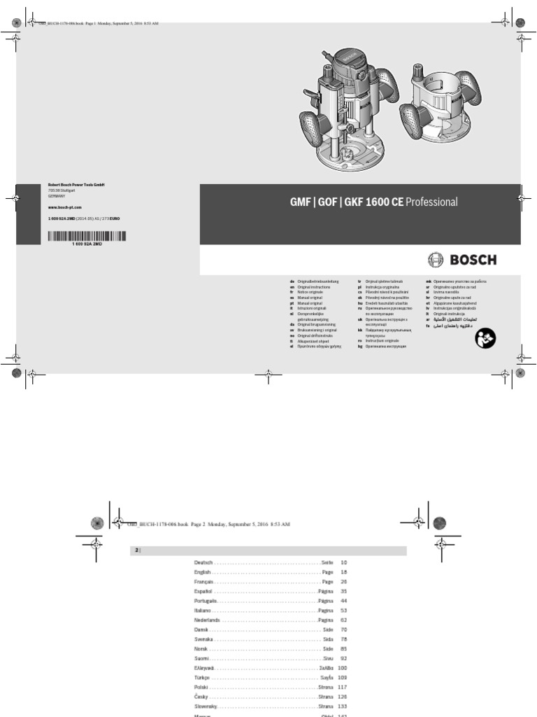 Bosch GKF 1600 CE Professional | PDF | Manufacturing And Engineering