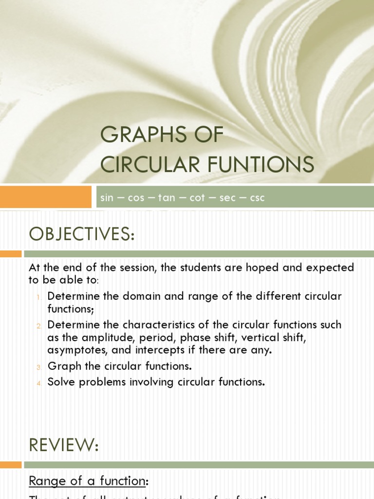 Graphs of Circular Functions | PDF | Trigonometric Functions | Sine