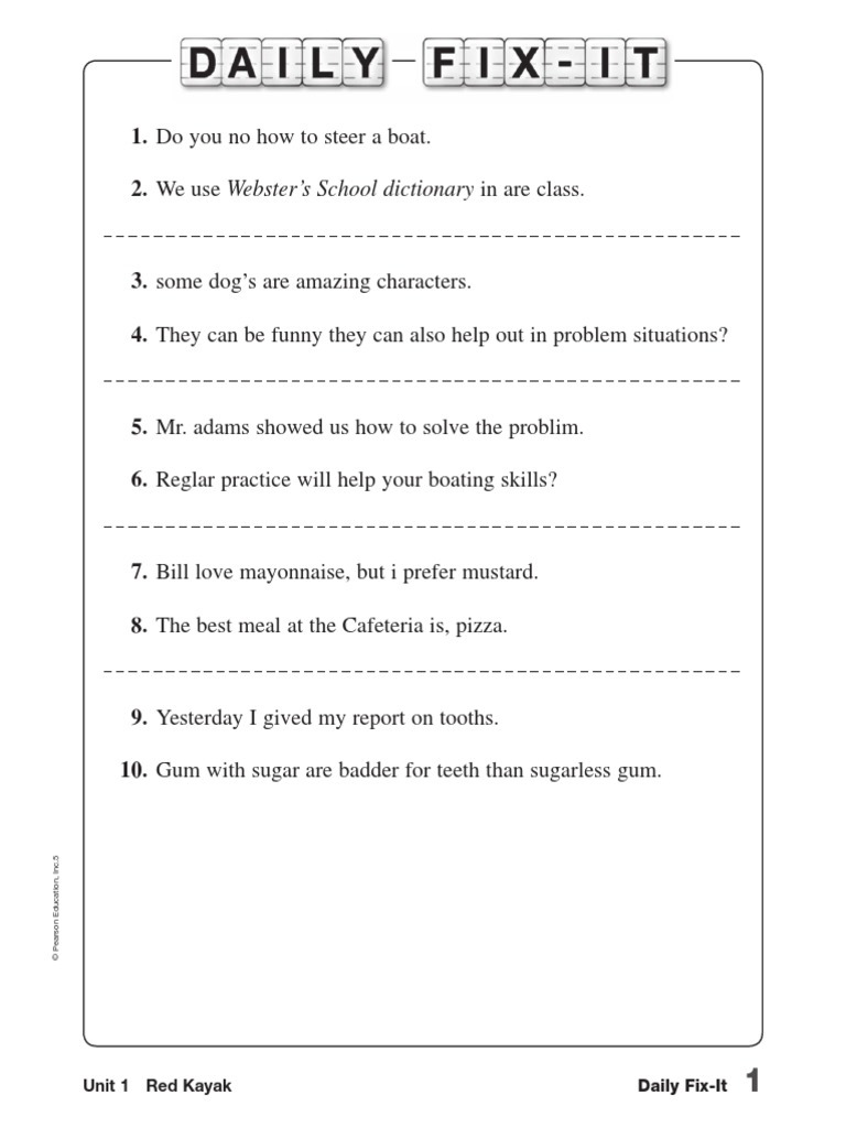 Daily Fix It Unit 1 PDF | PDF
