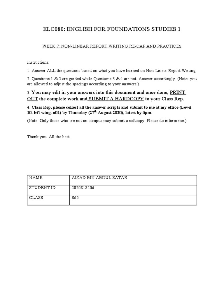 Elc Report Writing | PDF | Grocery Store | Dentistry