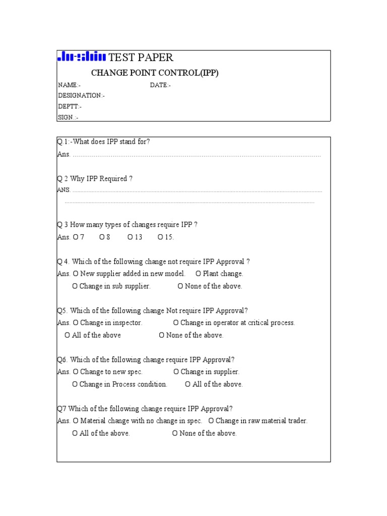 Ipp Training Question Paper. | PDF | Business Process | Business
