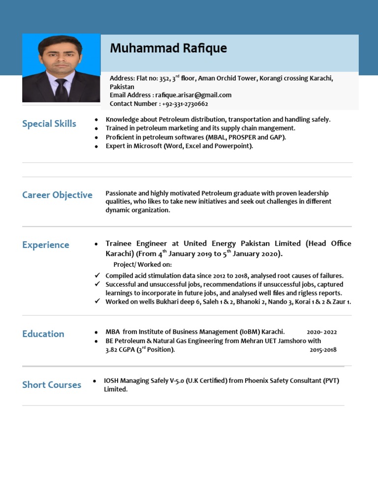 Muhammad Rafique: Special Skills | PDF