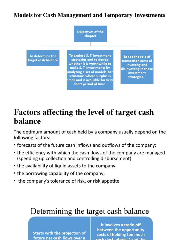 Upto Baumol Model | PDF | Interest | Cash