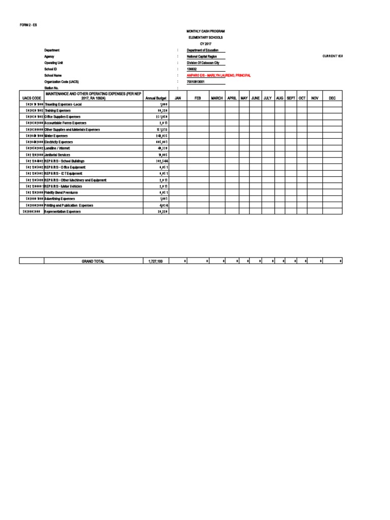 Monthly Cash Program-Draft | PDF | Business