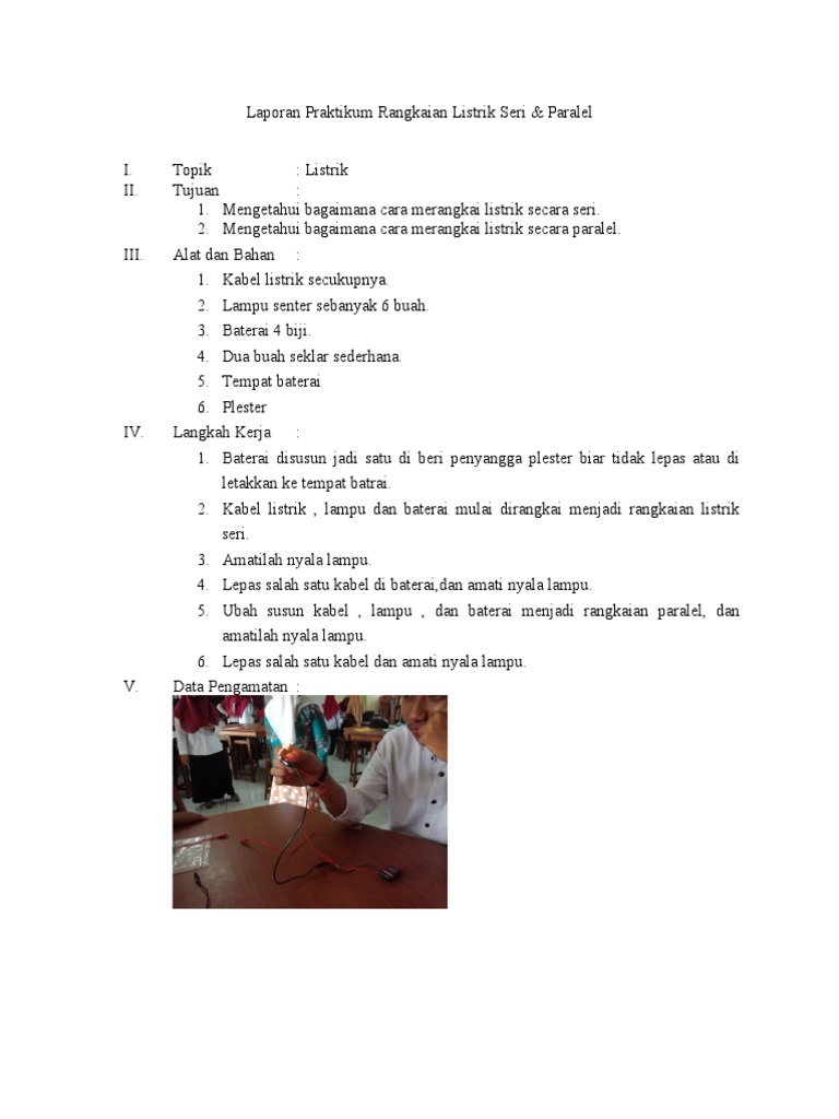 Laporan Praktikum Rangkaian Listrik Seri | PDF