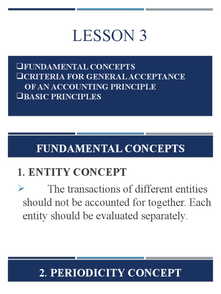 Lesson 3: Fundamental Concepts Criteria For General Acceptance Basic ...