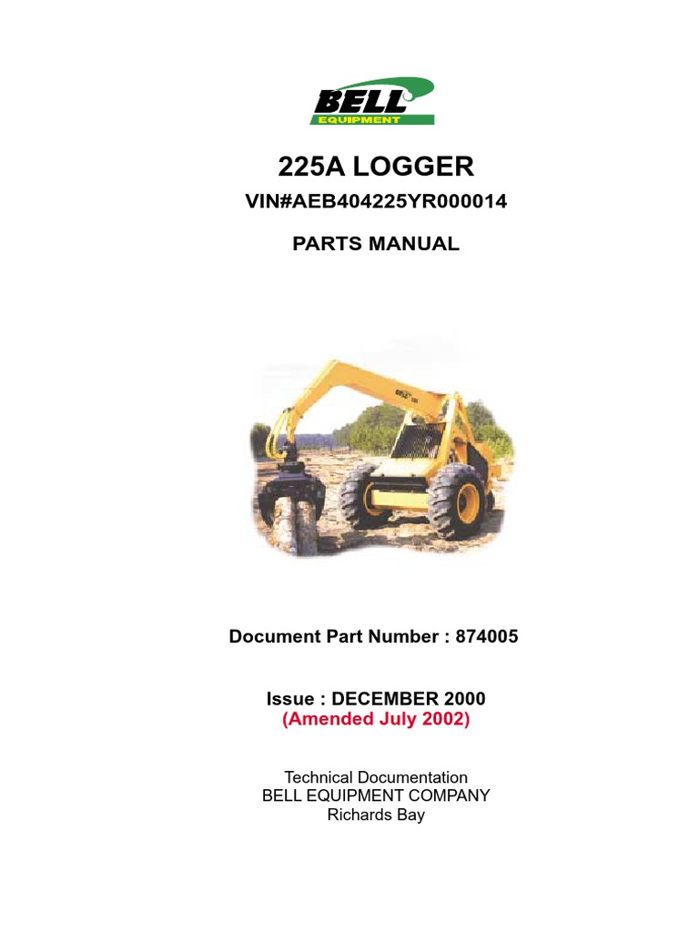 Bell Logger 225a PDF | PDF | Screw | Brake
