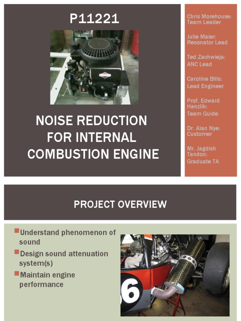 Noise Reduction For Internal Combustion Engine | PDF | Waves | Sound