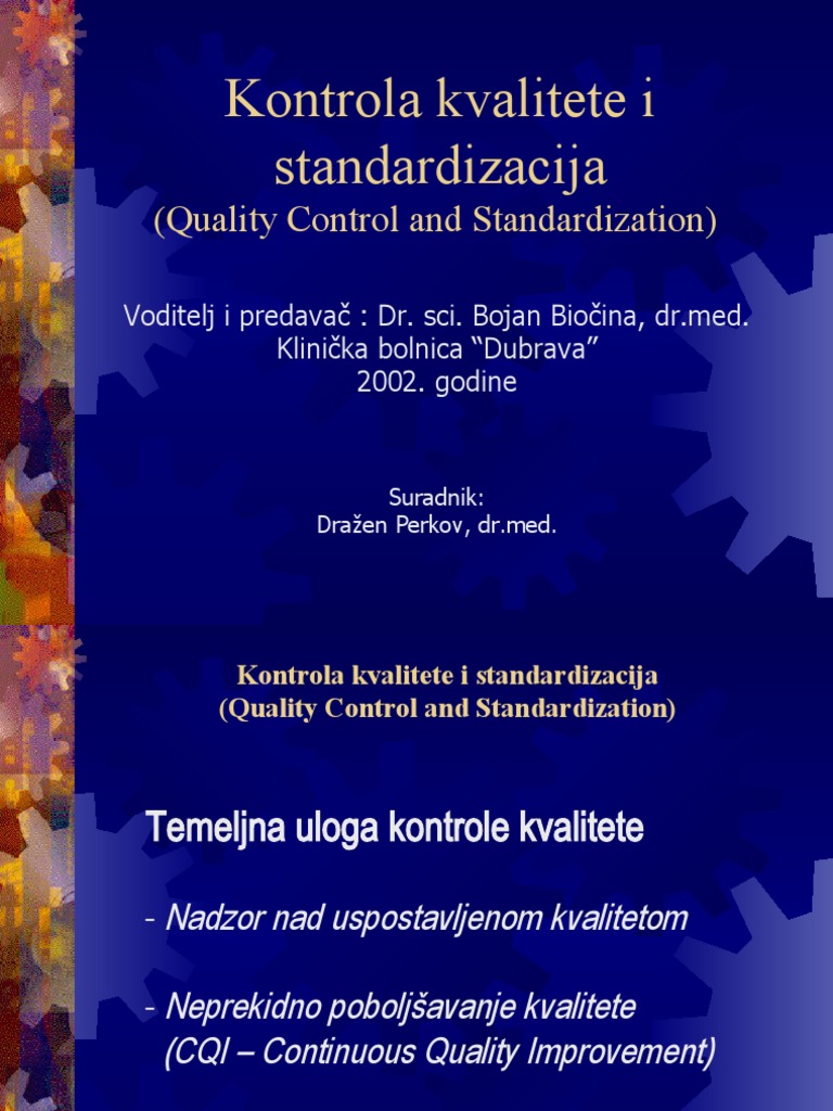 Kontrola Kvalitete I Standardizacija | PDF