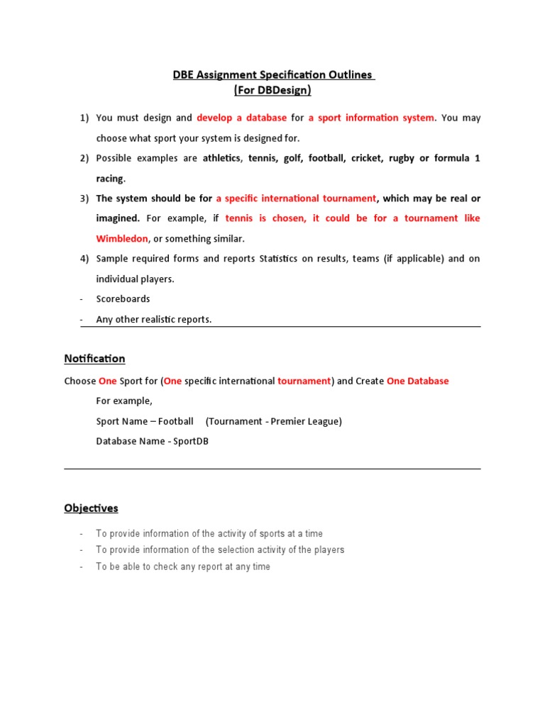 Sport Information System Assignment (Gathering Information About Sport ...