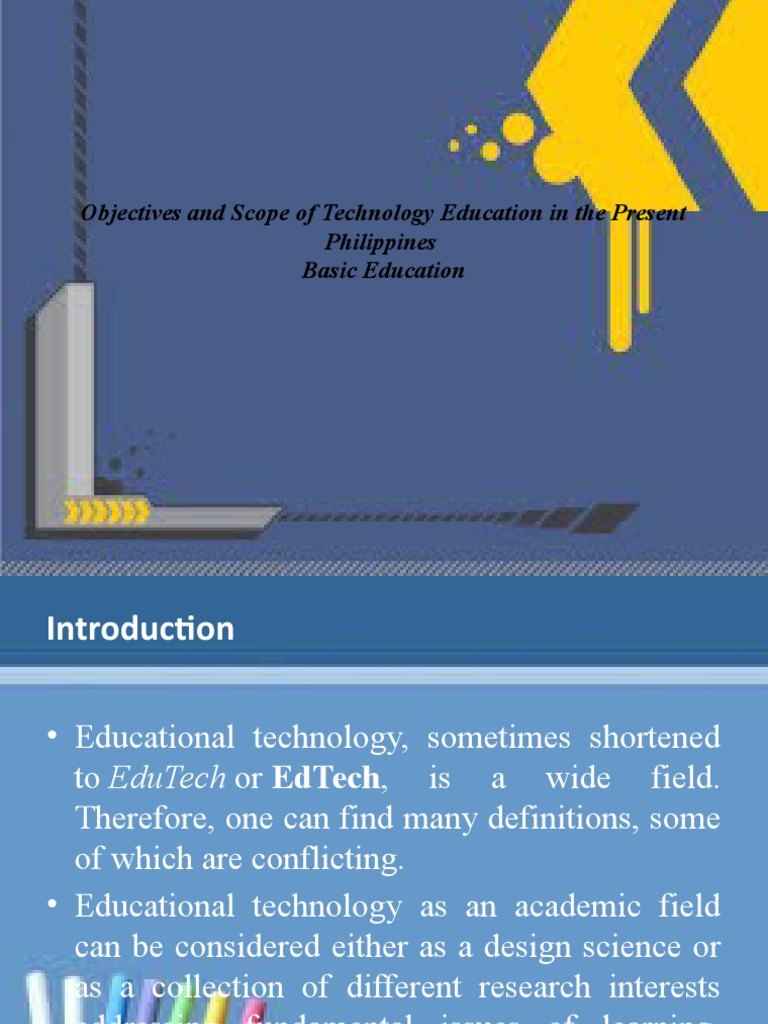 Objectives and Scope of EduTech in the Philippines | PDF | Educational ...