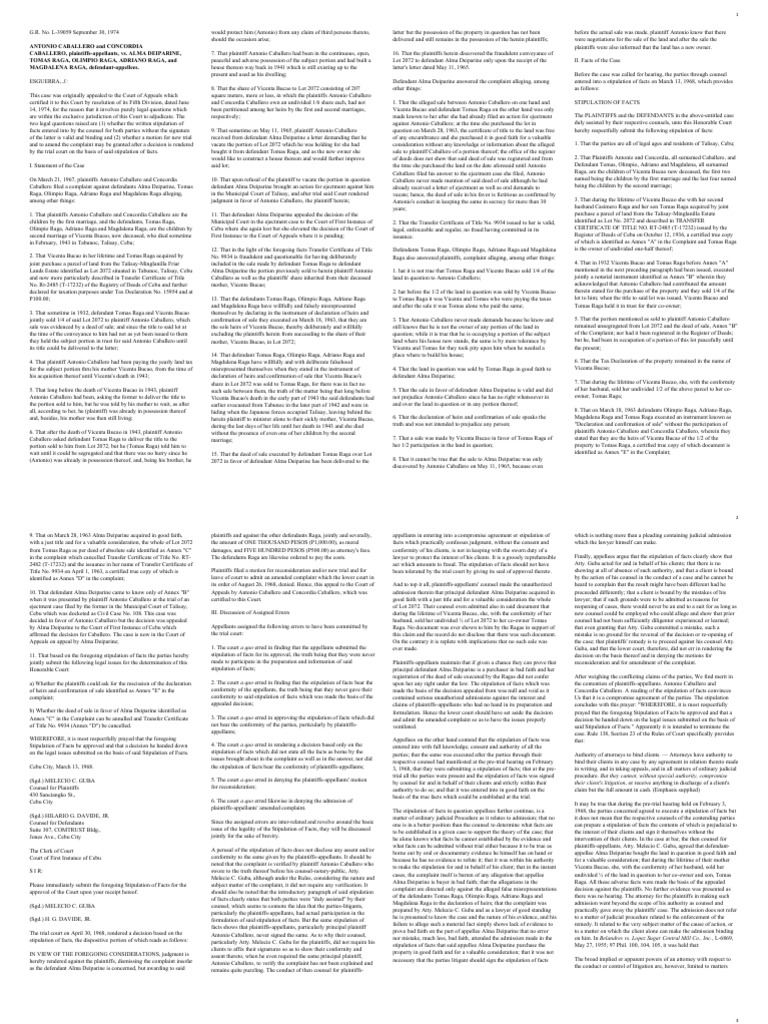 Caballero v. Deiparine | PDF | Lawsuit | Complaint