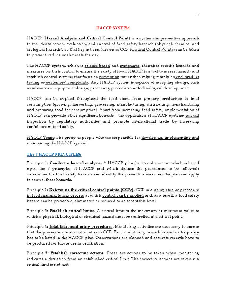 HACCP | PDF | Hazard Analysis And Critical Control Points | Food Safety