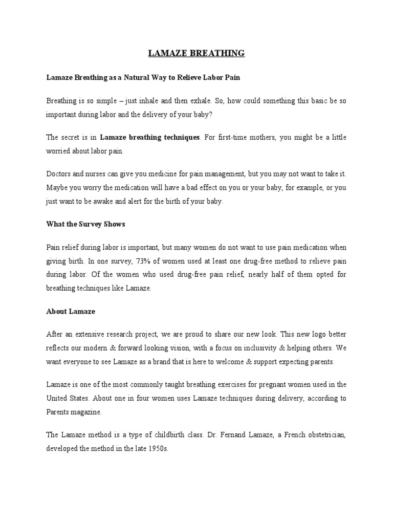Lamaze Breathing: Lamaze Breathing As A Natural Way To Relieve Labor ...