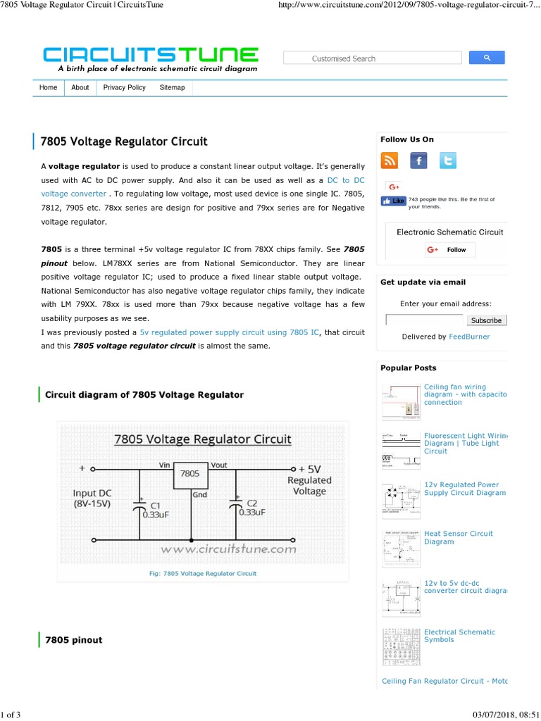 A Guide to Using the 7805 Voltage Regulator IC to Create a Constant 5V ...