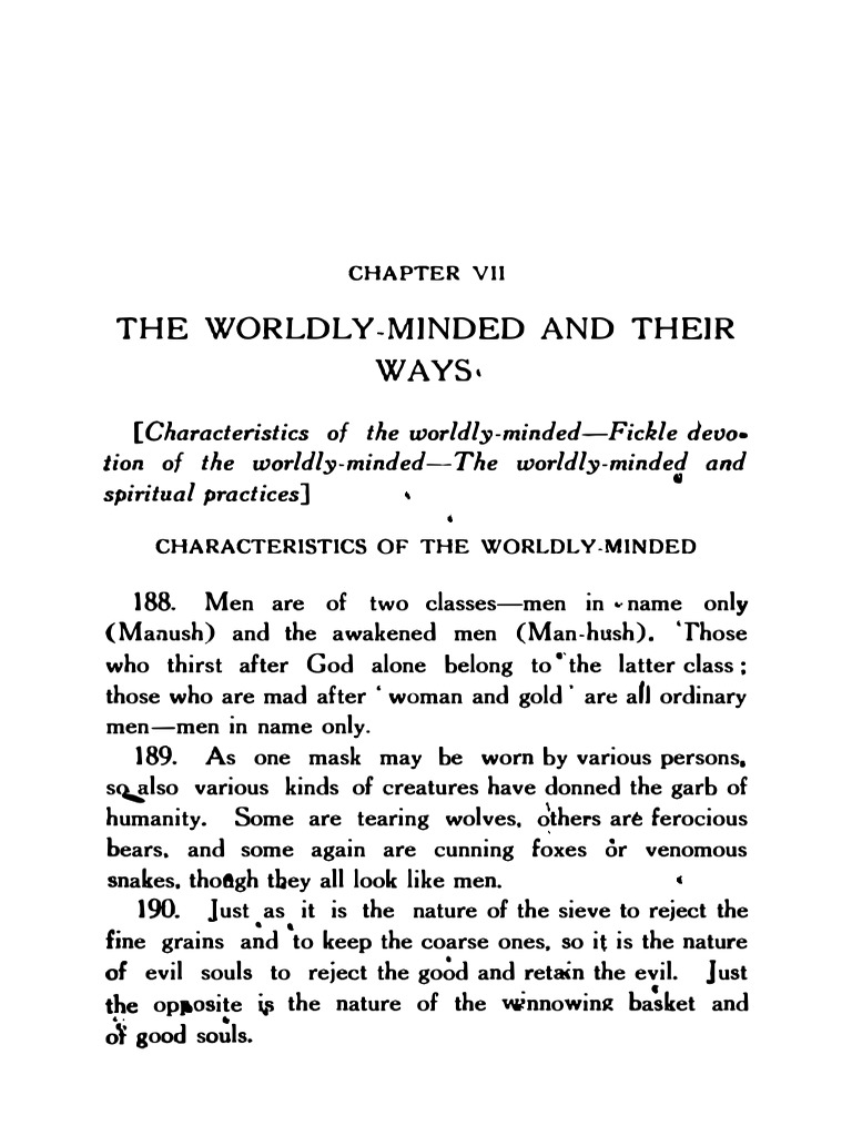 The Worldly-Minded and Their Ways | PDF