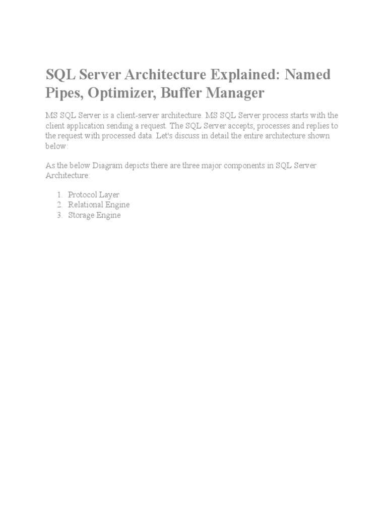 SQL Server Architecture Explained | PDF | Microsoft Sql Server | Cache (Computing)