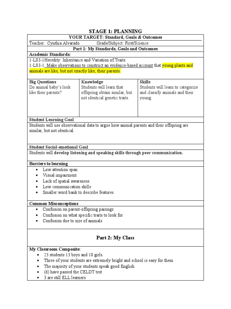 Animal Lesson Plan | PDF