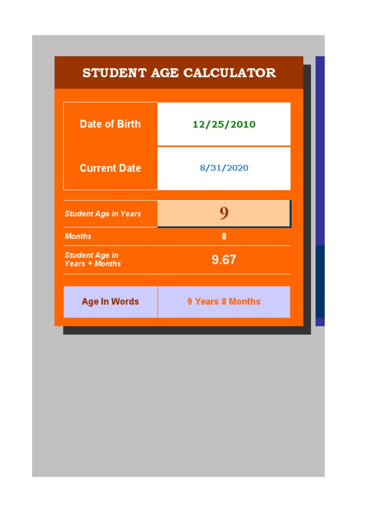 DepEd Club Student Age Calculator (For MS Excel Versions Other Than ...