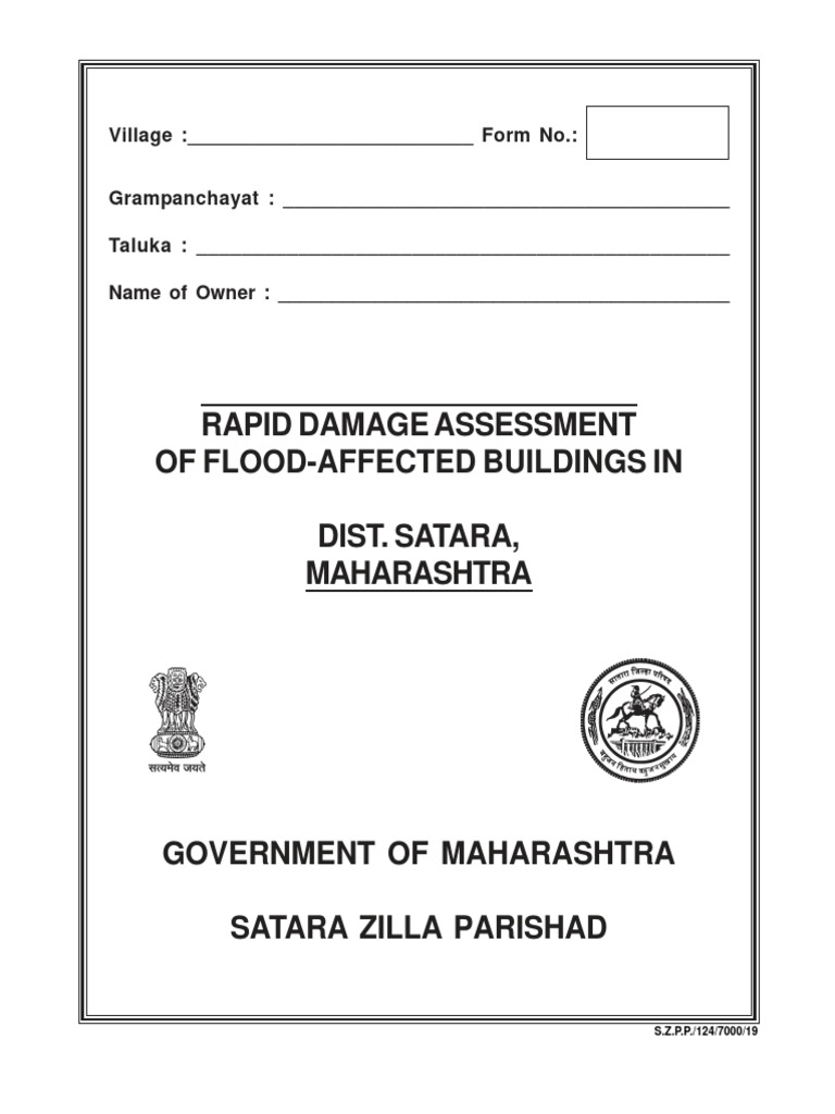 Rapid Damage Assessment Form For NDRF | PDF | Wall | Roof