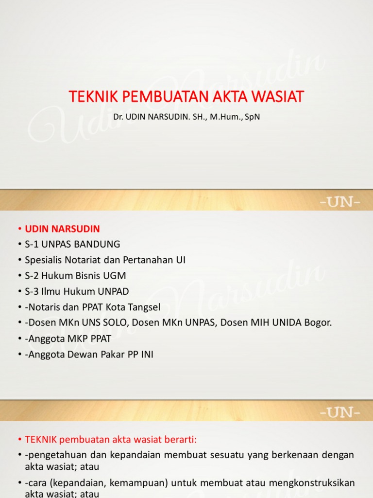 TPA WASIAT - Dr. Udin Narsudin | PDF | Hukum