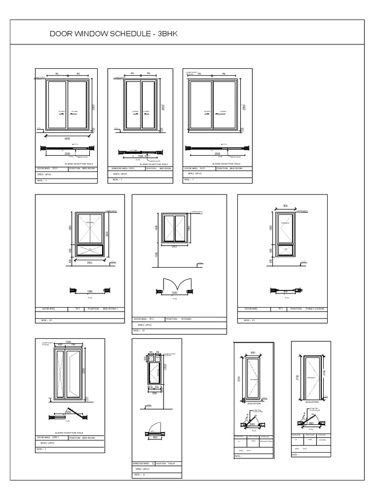 Door Window Schedule - 3Bhk: Eq Eq Eq Eq Eq Eq | PDF | Architectural ...