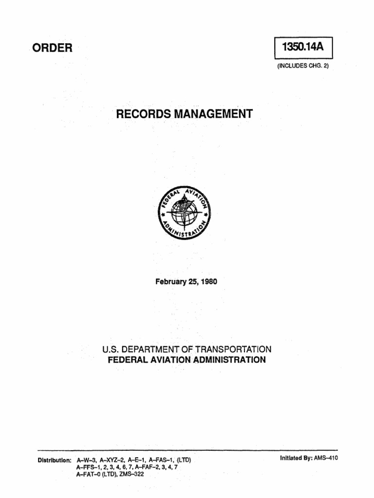 Records Management Federal Aviation Administration PDF | PDF | Records ...