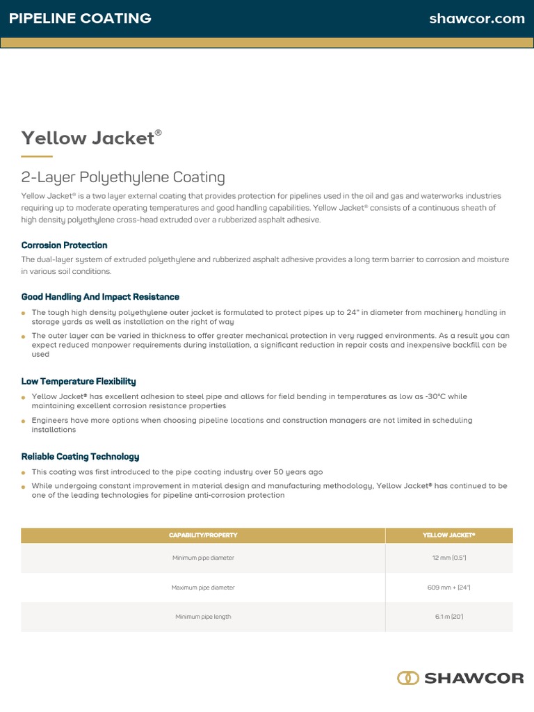 Yellow Jacket: Corrosion Protection | PDF | Pipeline Transport | Pipe ...