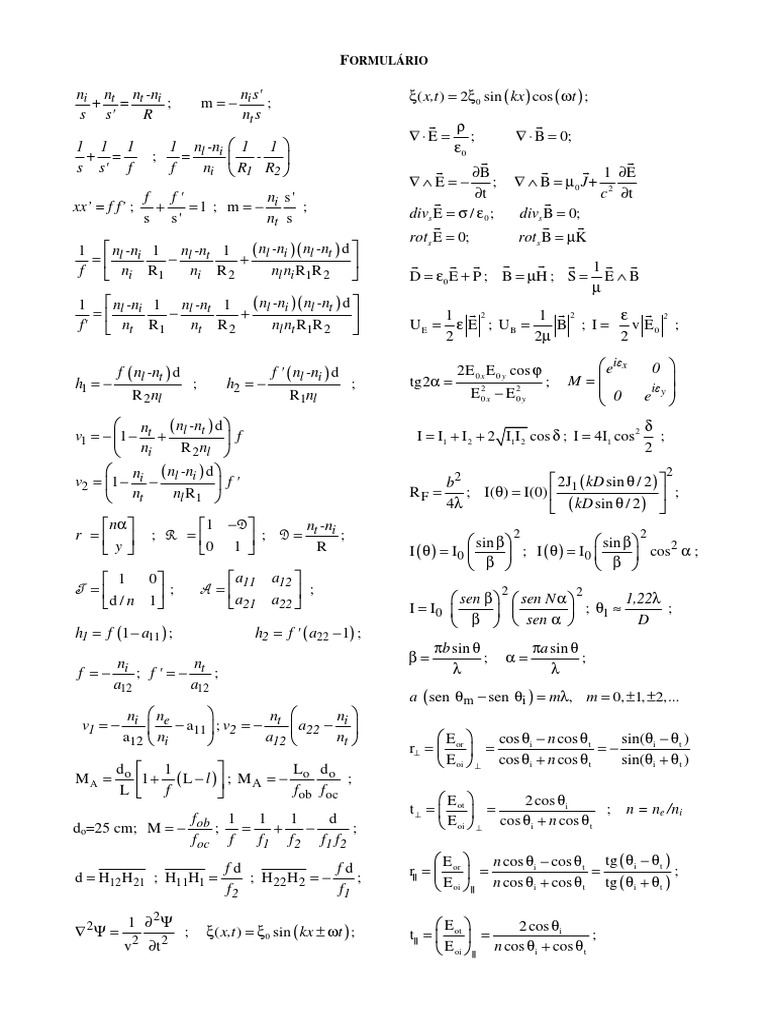 Formulario Exames PDF | PDF | Teaching Mathematics