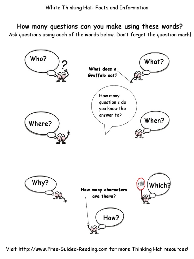 How Many Questions Can You Make Using These Words?: What Does A ...