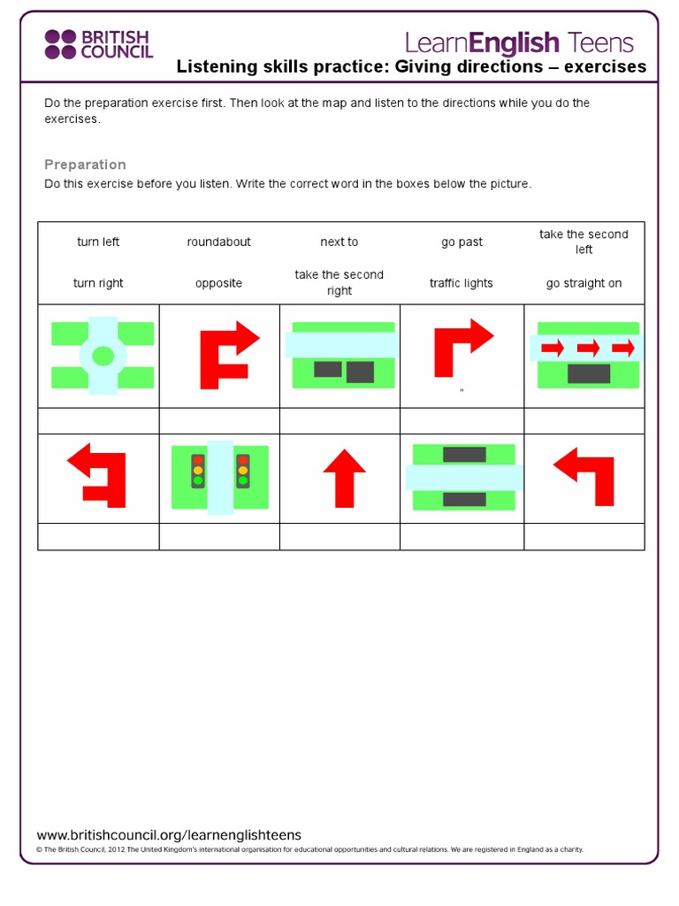 Listening Exercise: Giving Directions | PDF