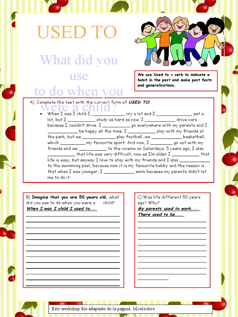 What Did You Use To Do When You Were A Child? | PDF | Career & Growth ...