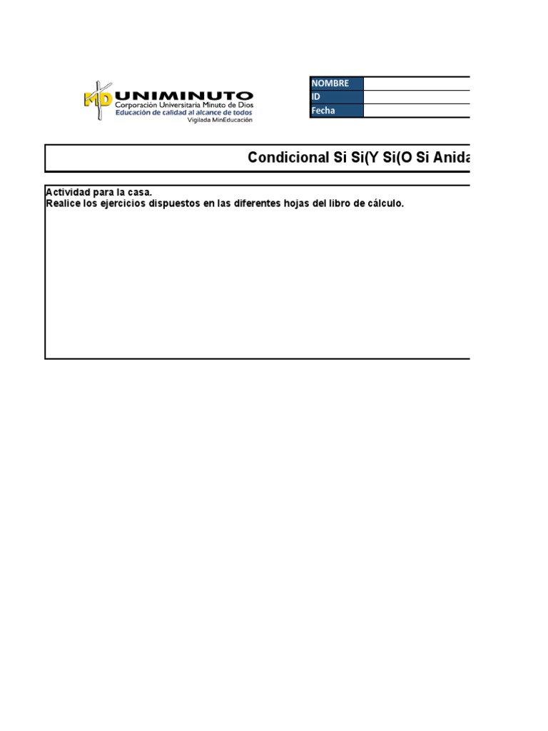 Actividad 1.5 Función Si, Y, O, Anidada, Formato Condicional ...