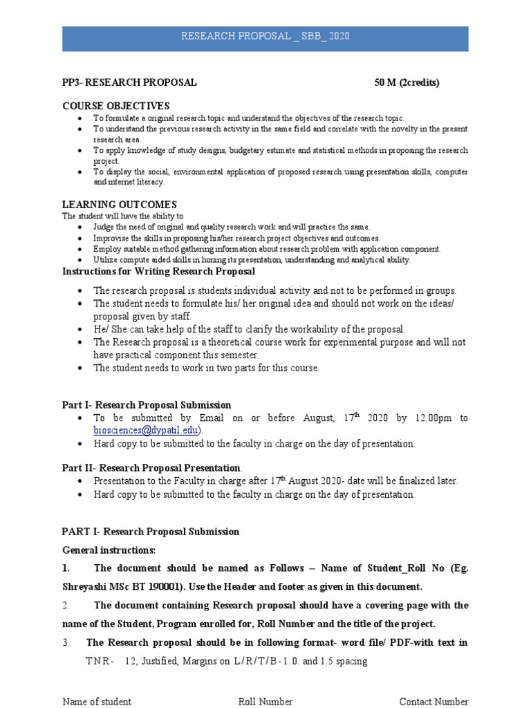 Research Proposal Submission Guidelines | PDF | Cognition ...