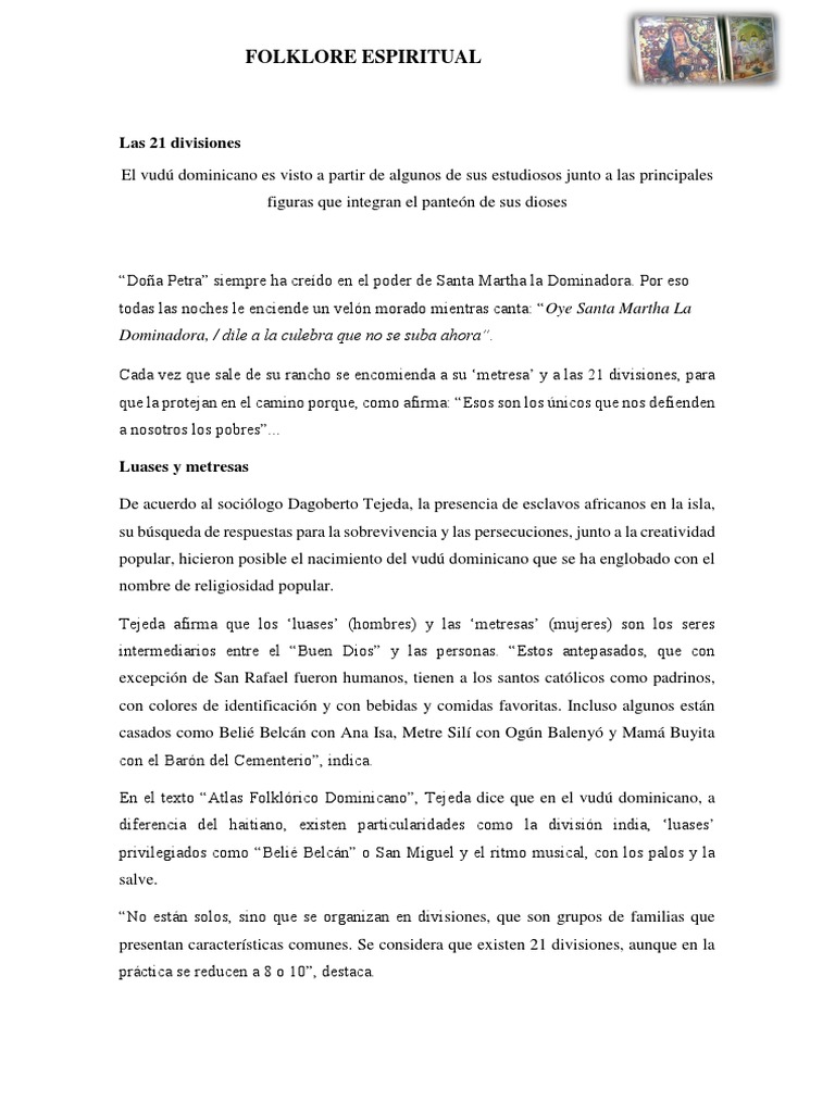Las 21 Divisiones | PDF | República Dominicana | Santo