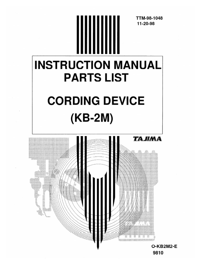 Cording Device KB-2M Instruction Manual | PDF