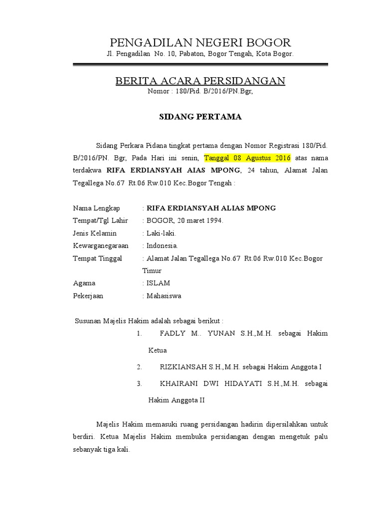 BAP 1 SD Selesai | PDF