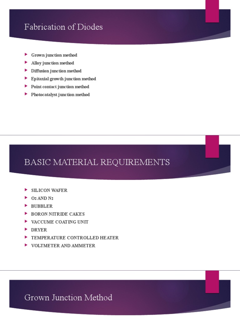 Diode Fabrication | PDF | P–N Junction | Wafer (Electronics)
