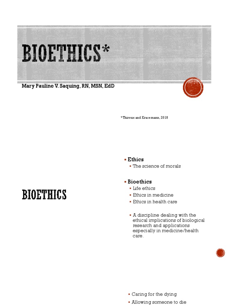 An Overview of Key Concepts and Issues in Bioethics | PDF | Autonomy | Bioethics