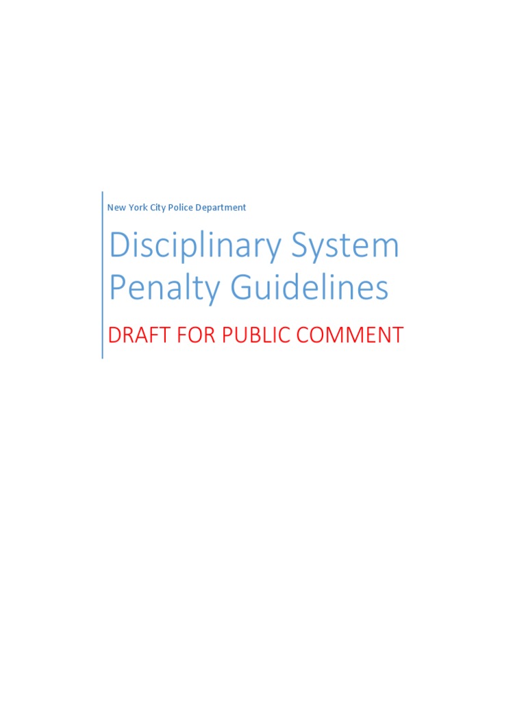 NYPD Discipline Matrix Draft | PDF | Trials | Prosecutor
