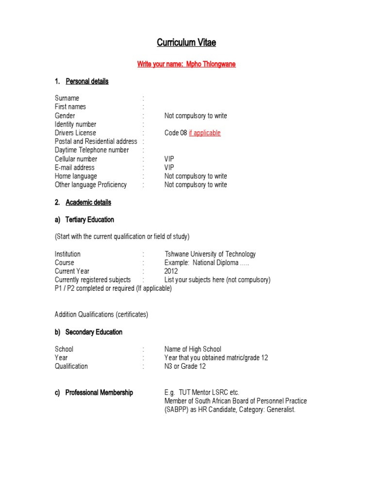 CV Template | PDF | Learning | Cognition