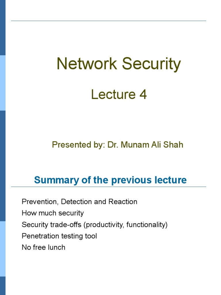 Network Security: Presented By: Dr. Munam Ali Shah | Download Free PDF ...