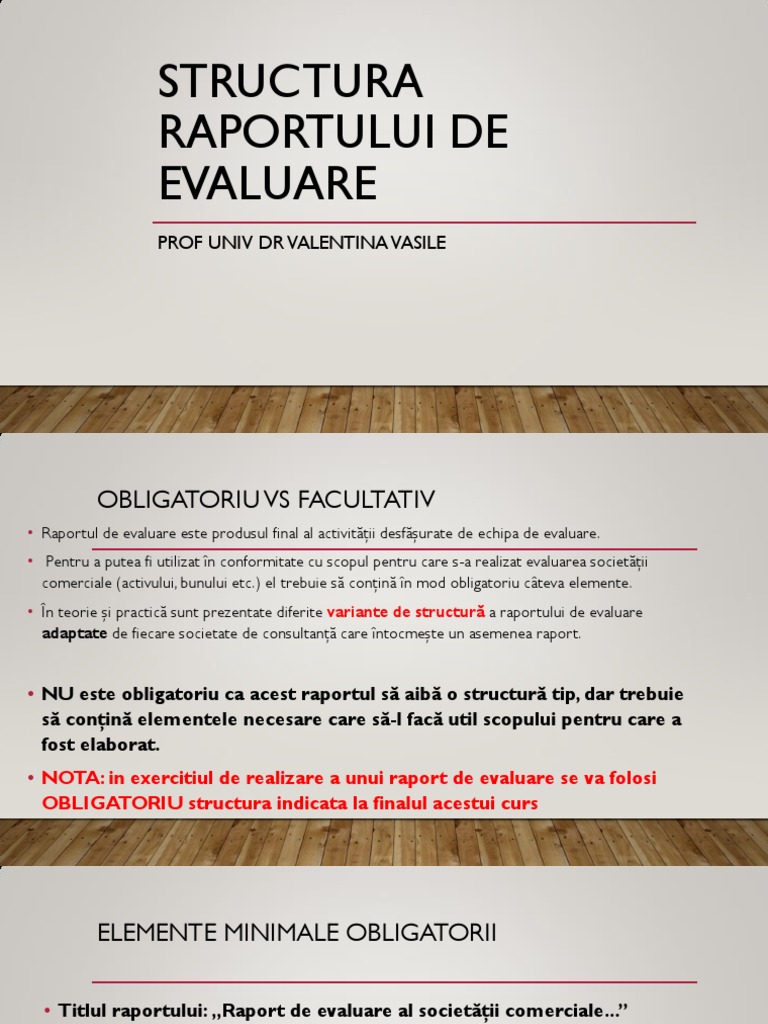 Structura Raport de Evaluare | PDF