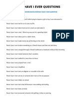 Never Have I Ever Questions: Conversation Starters World | PDF