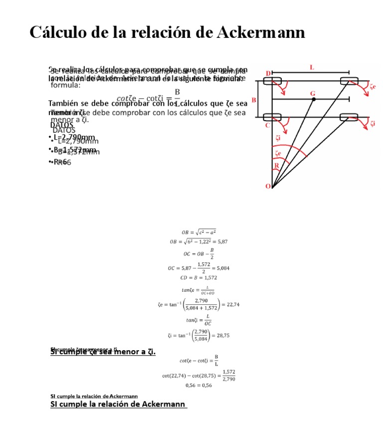 Cálculo de La Relación de Ackermann | PDF