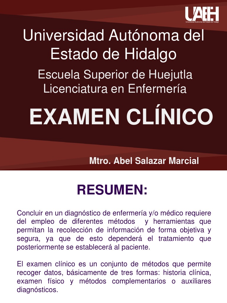 Examen Clínico y Exploración Física | PDF | Examen físico | Medicina