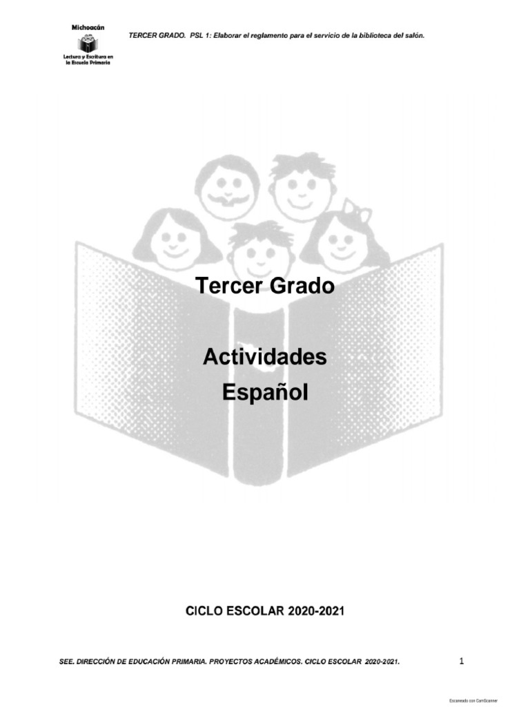 Tercer Grado. Actividades Español. Aprendiendo en Casa | PDF