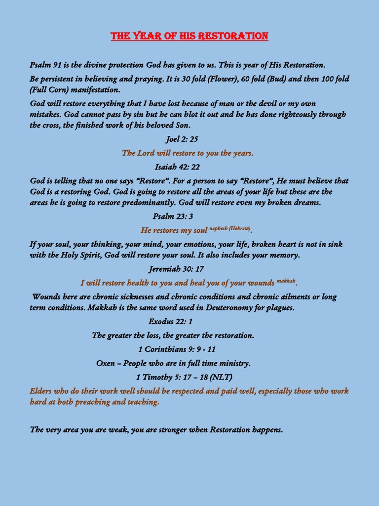 Year of Divine Restoration | PDF | Eternal Life (Christianity) | Jesus
