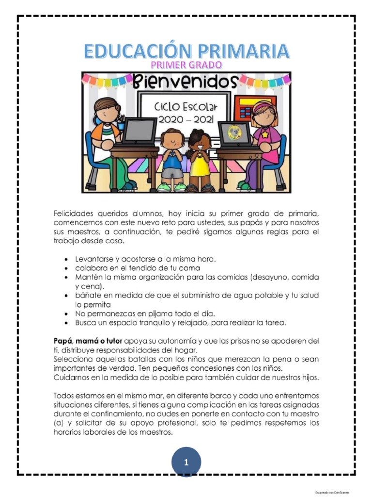 Primer Grado. Actividades Matemáticas. Aprendiendo en Casa | PDF