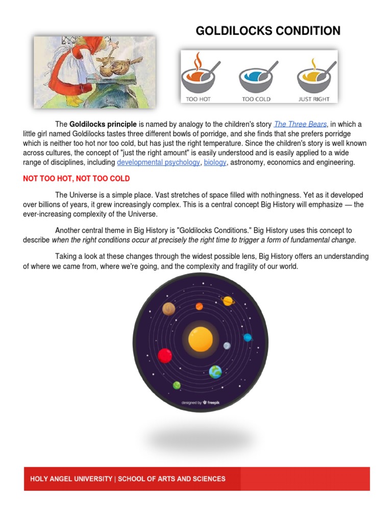 Understanding Goldilocks Conditions in Big History | PDF